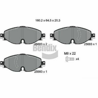BENDIX BRAKING BPD1388 Kit de Plaquettes de Frein, Frein à Disque pas ...