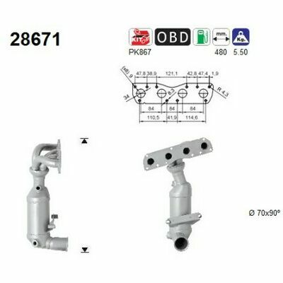 AS 28671 Catalizador barato | Distriauto