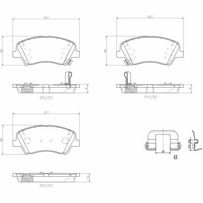 BREMBO PRIME LINE P 30 098 Kit de Plaquettes de Frein, Frein à Disque ...